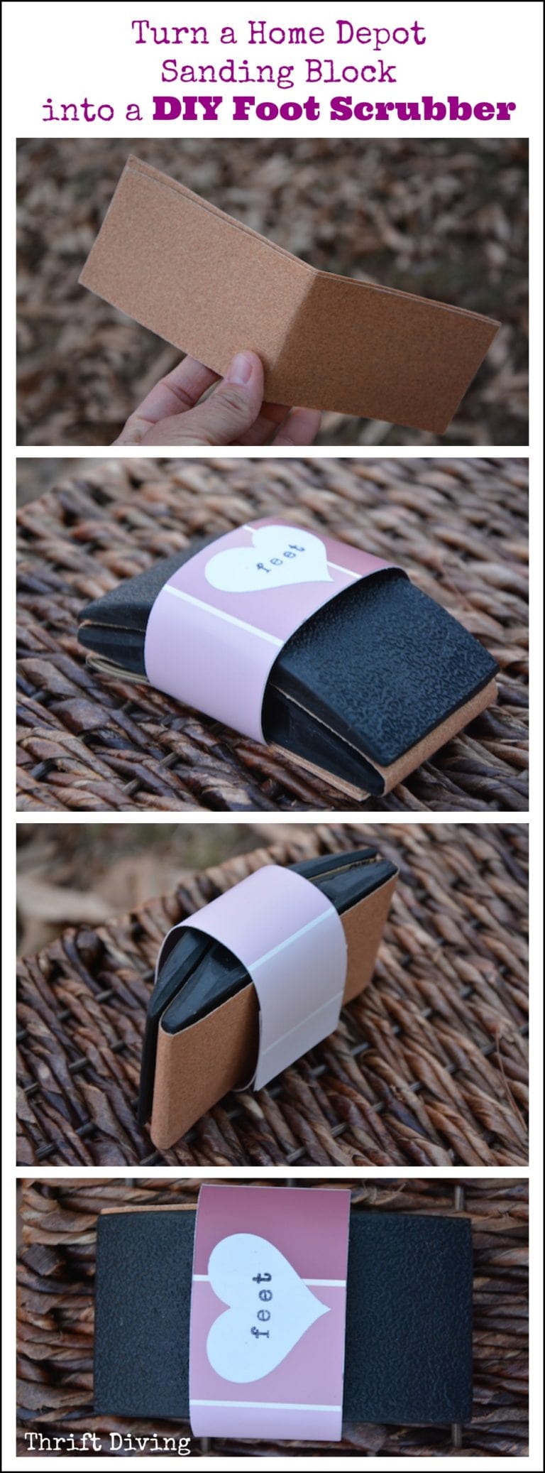 How to Make a DIY Foot File Using a Sanding Block and Sandpaper