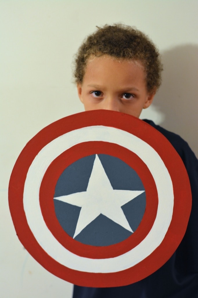 How to Make a DIY Superhero Shield - Thrift Diving Blog