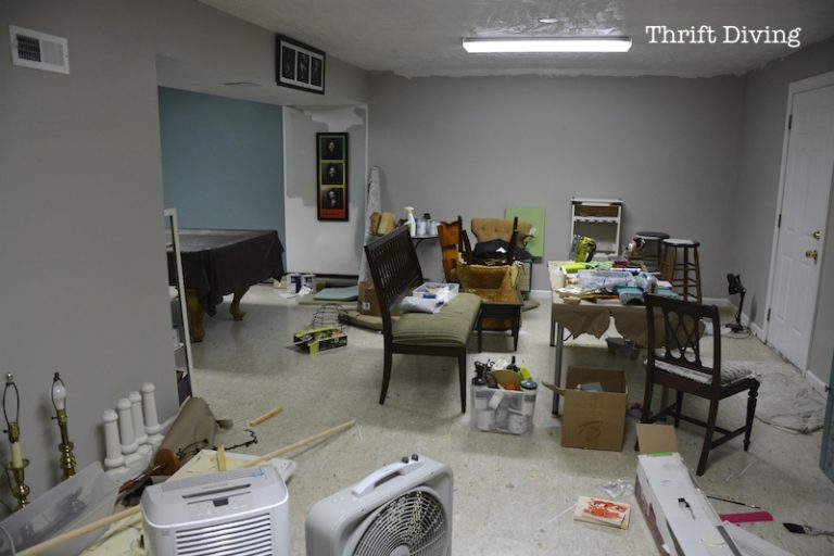 BEFORE & AFTER: My Pretty Basement Office Makeover!