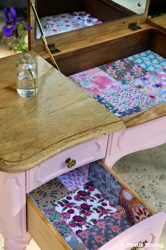 How to Line Drawers With Pretty Scrapbook Paper