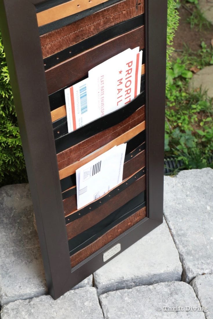 DIY Mail Organizer With Picture Frame and Old Leather Belts: Father's ...