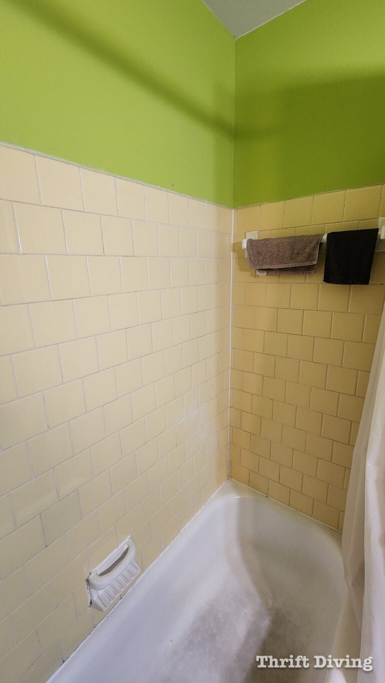 BEFORE & AFTER: Paint Bathroom Tile Instead of Replacing!